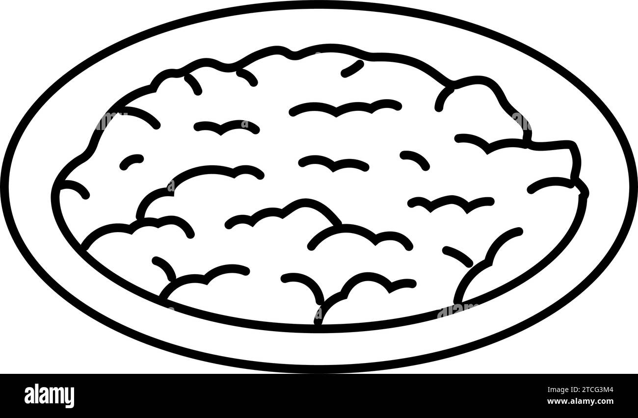 risotto milanese italian cuisine line icon vector illustration Stock ...