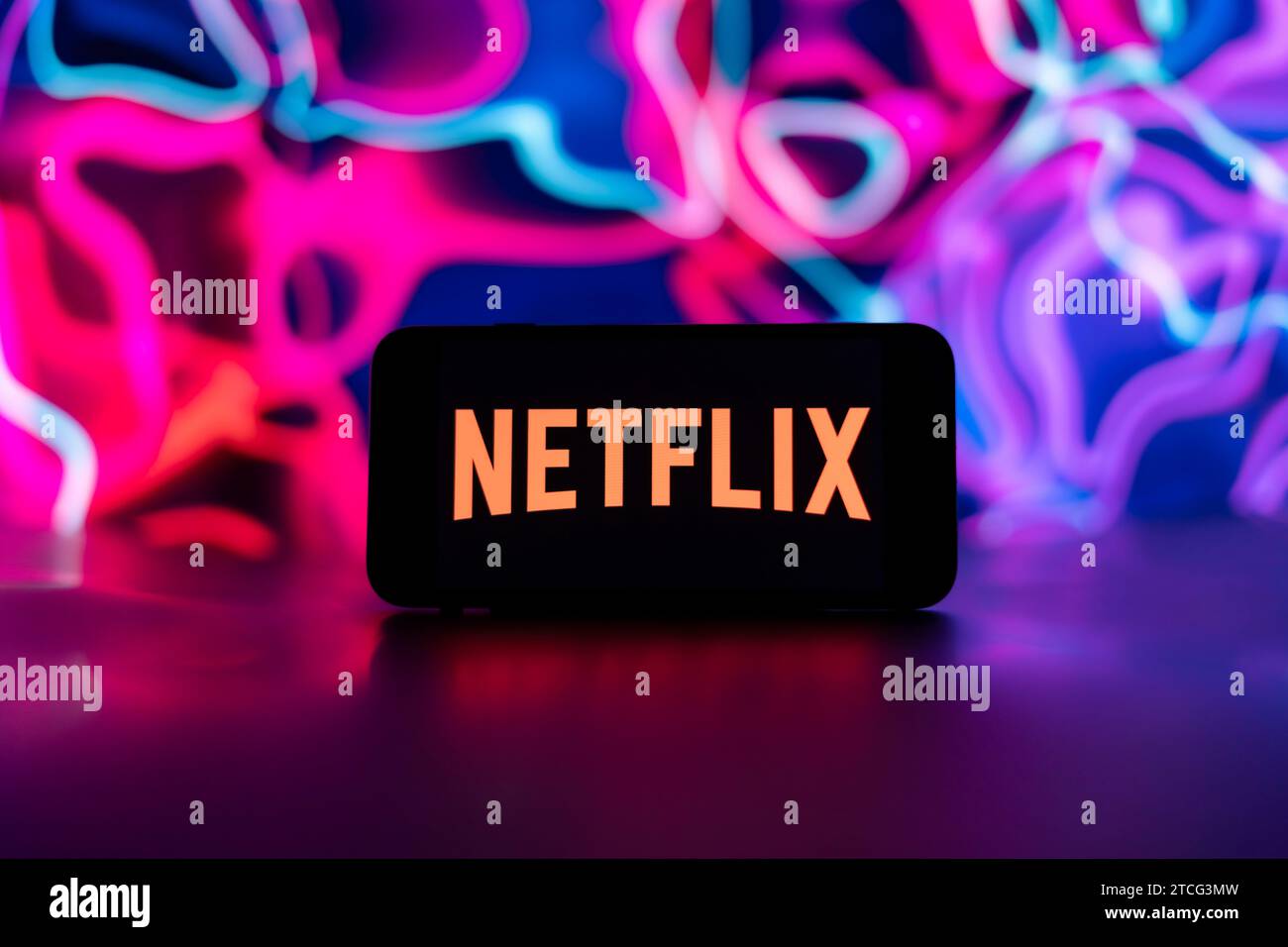 In this photo illustration, the Netflix logo is seen displayed on a ...