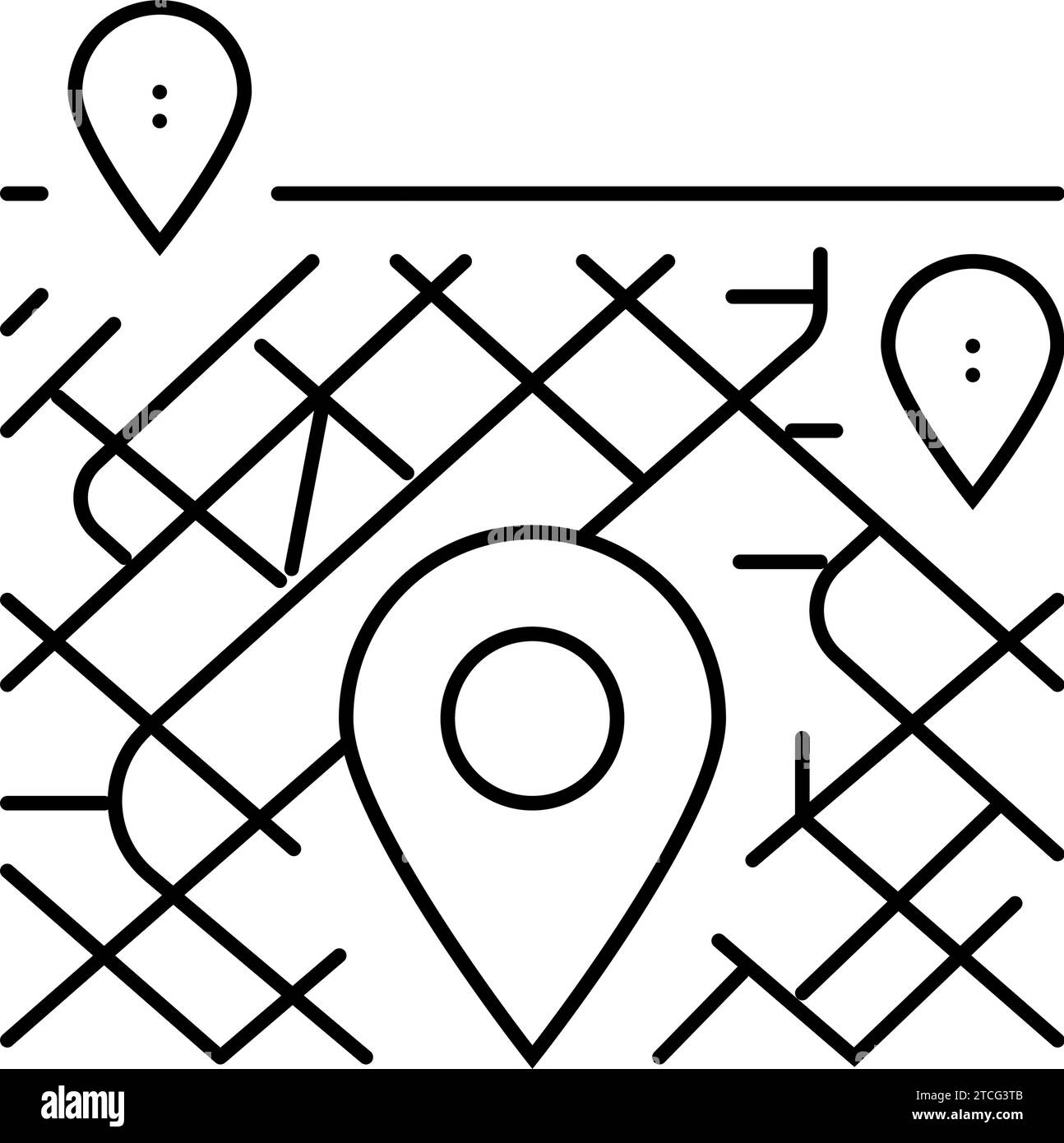 map pointer place line icon vector illustration Stock Vector Image ...