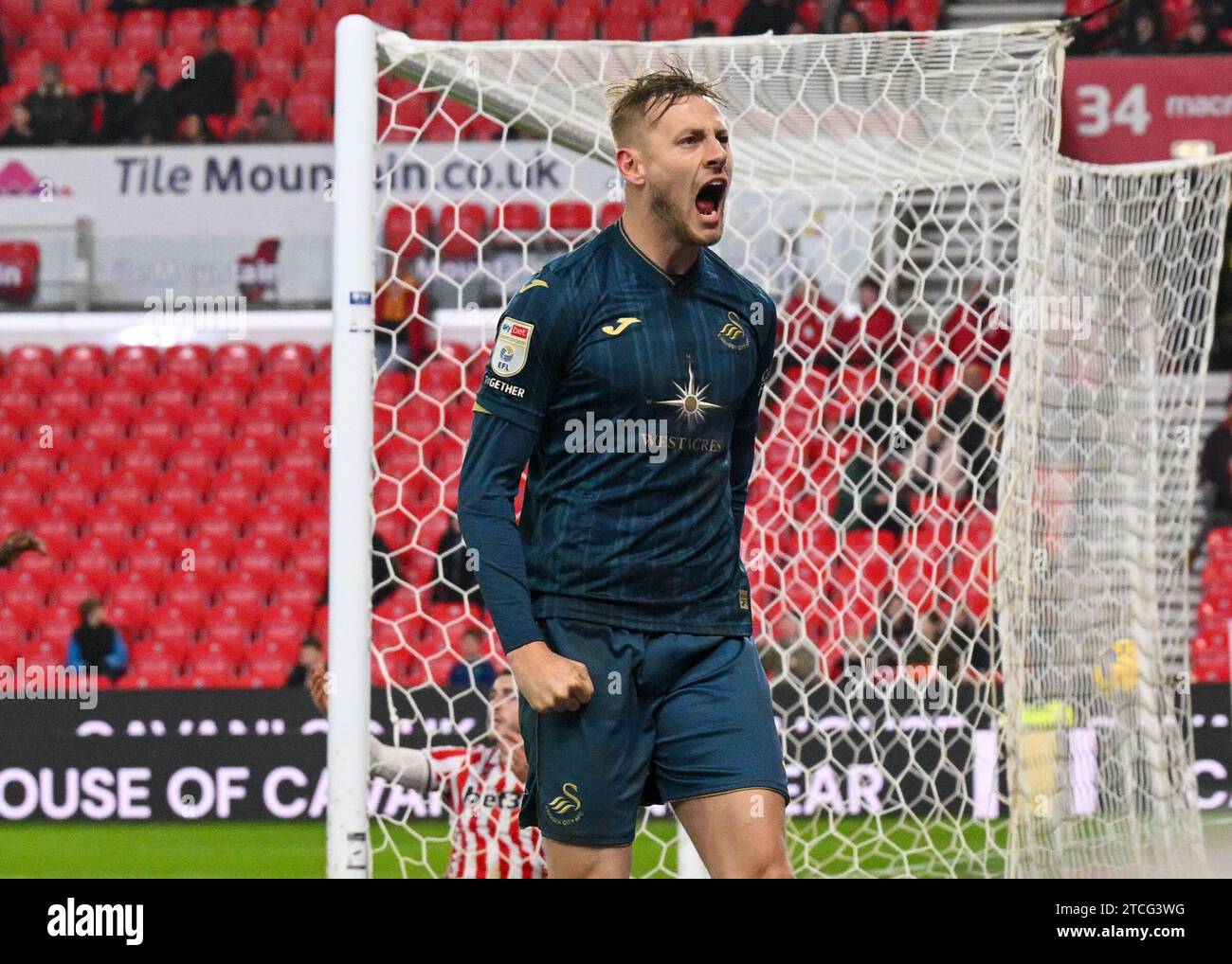Harry Darling #6 of Swansea City celebrates his goal, during the Sky ...