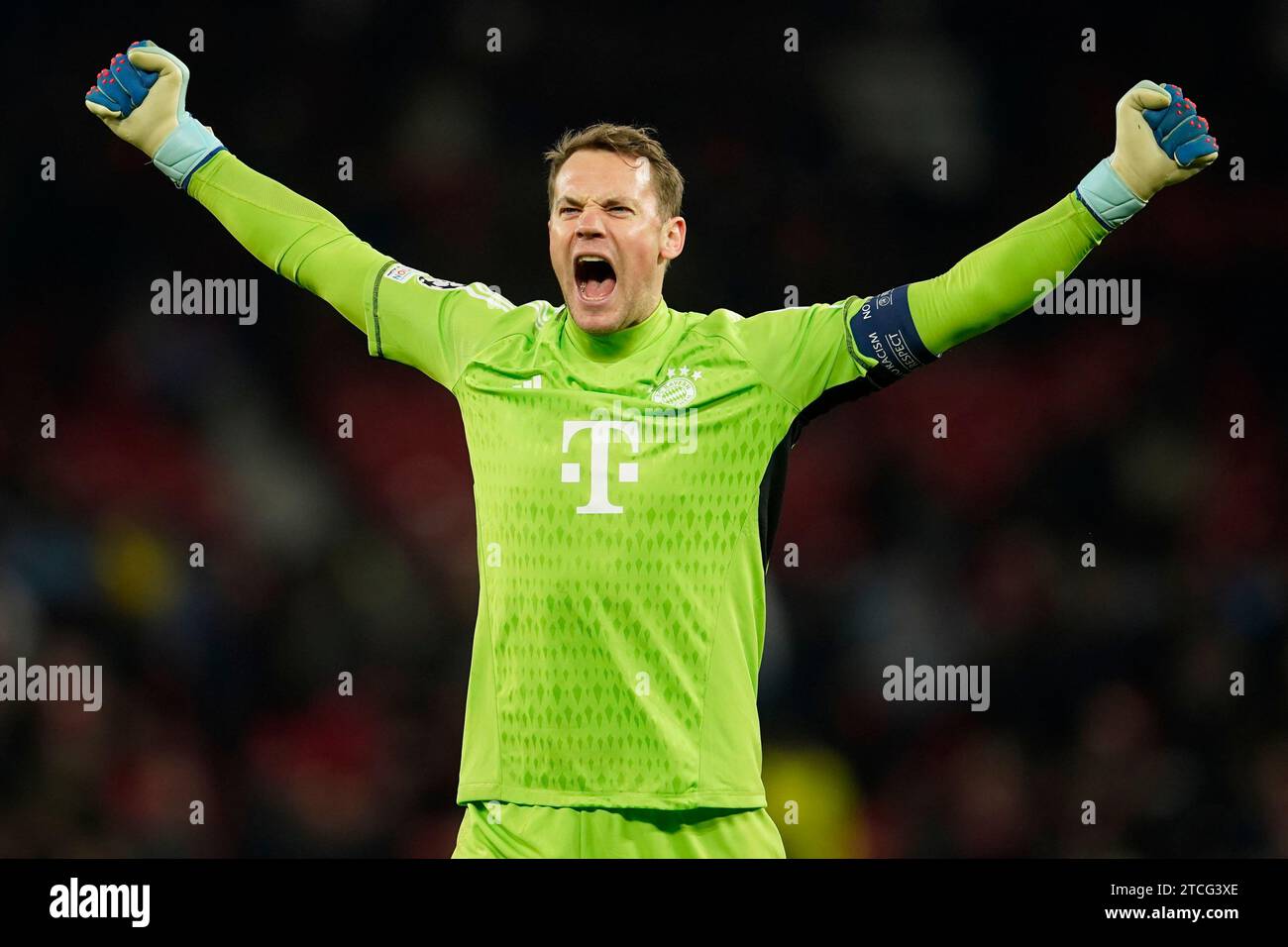 Bayern's goalkeeper Manuel Neuer celebrates after the group A Champions ...