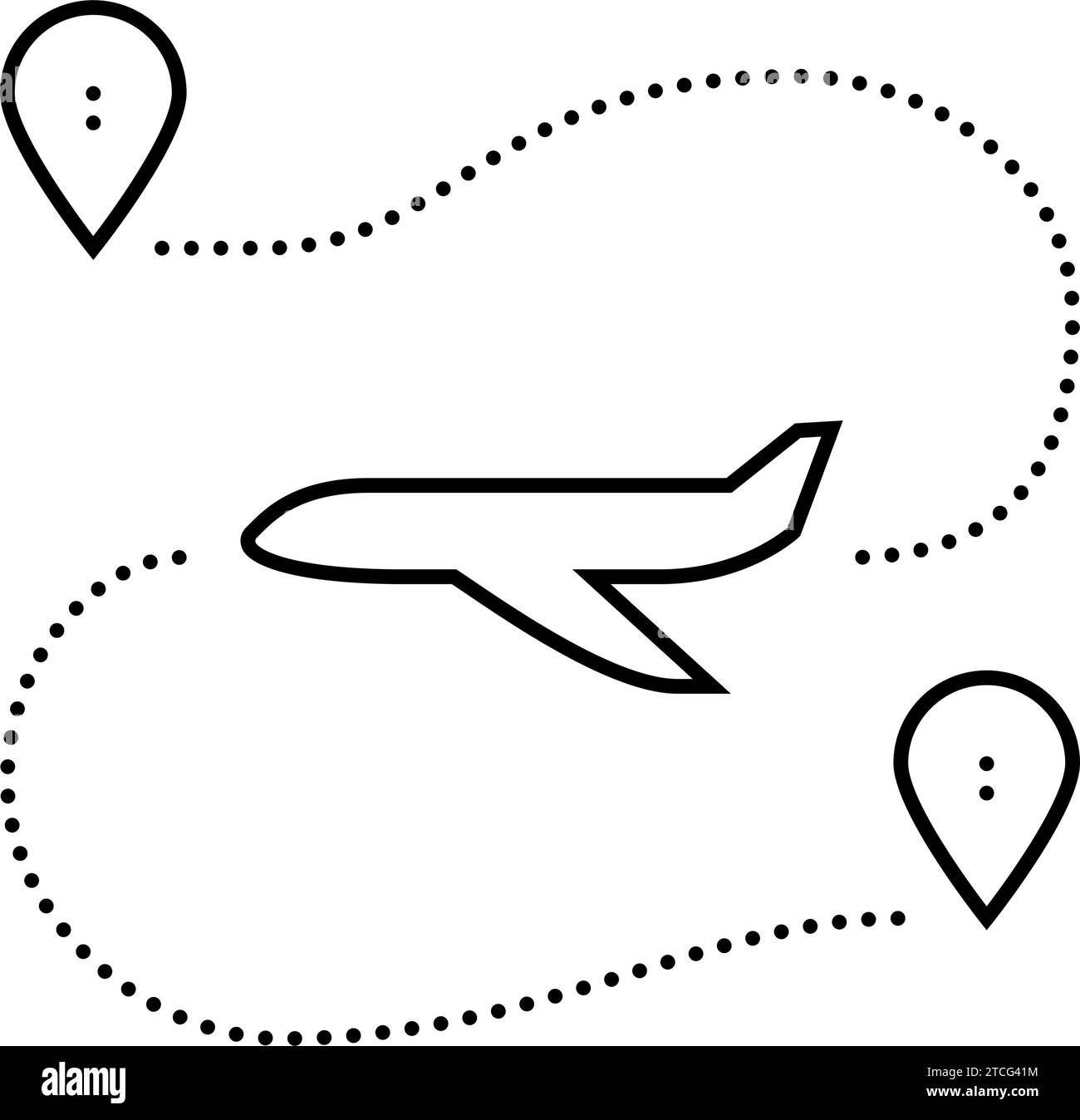 airplane track map location line icon vector illustration Stock Vector ...