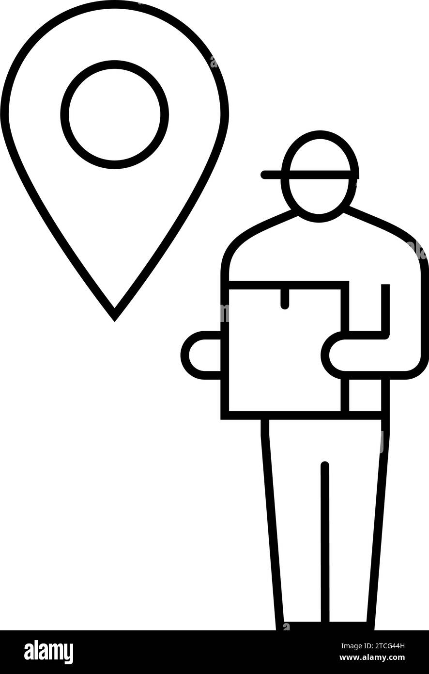 courier map location line icon vector illustration Stock Vector Image ...
