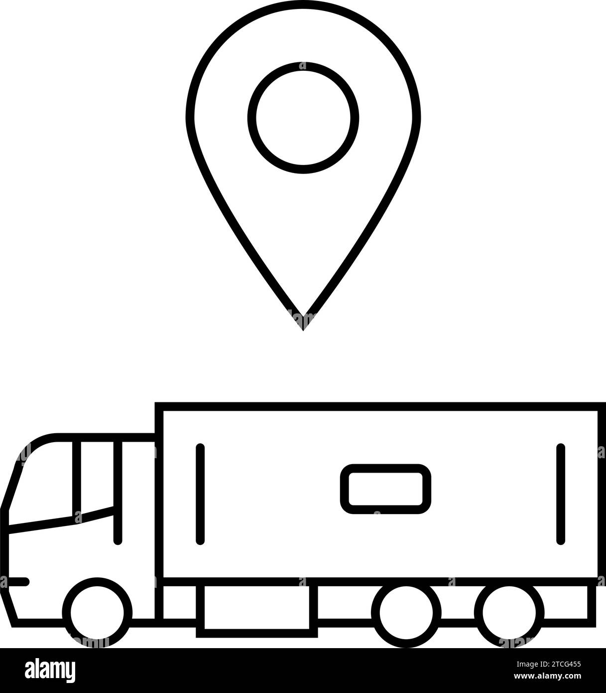 truck map location line icon vector illustration Stock Vector Image ...