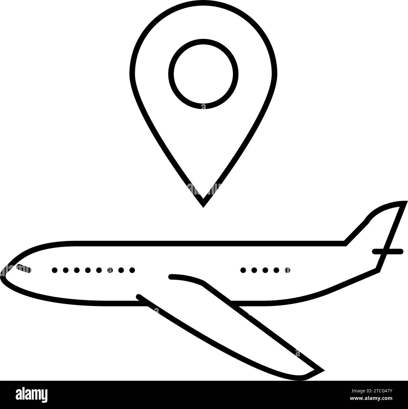 airplane map location line icon vector illustration Stock Vector Image ...