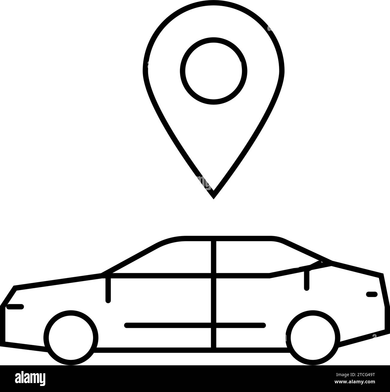 car map location line icon vector illustration Stock Vector Image & Art ...