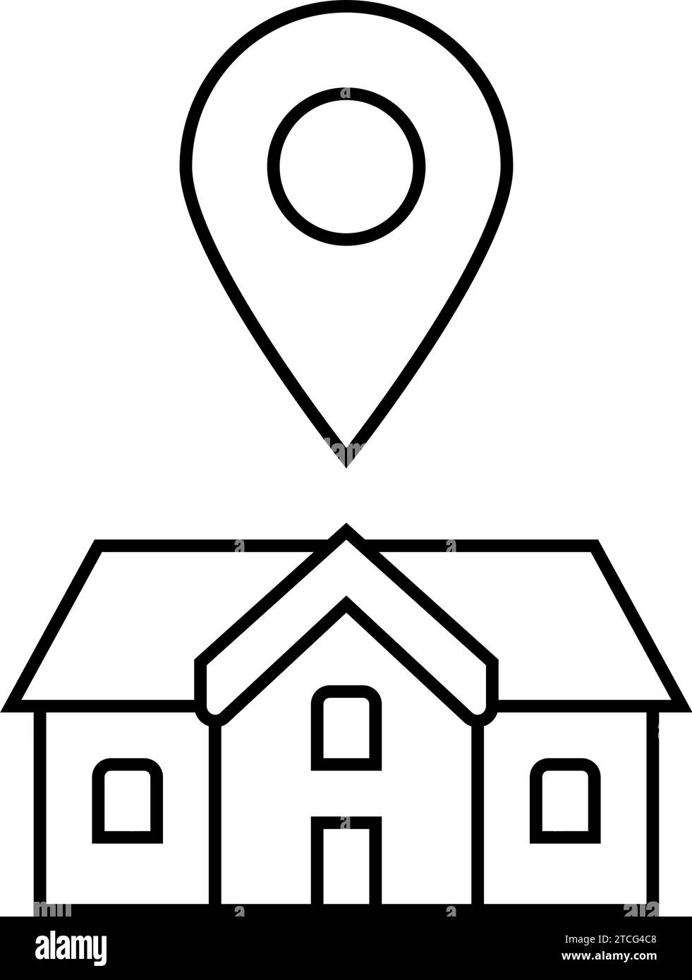home map location line icon vector illustration Stock Vector Image ...