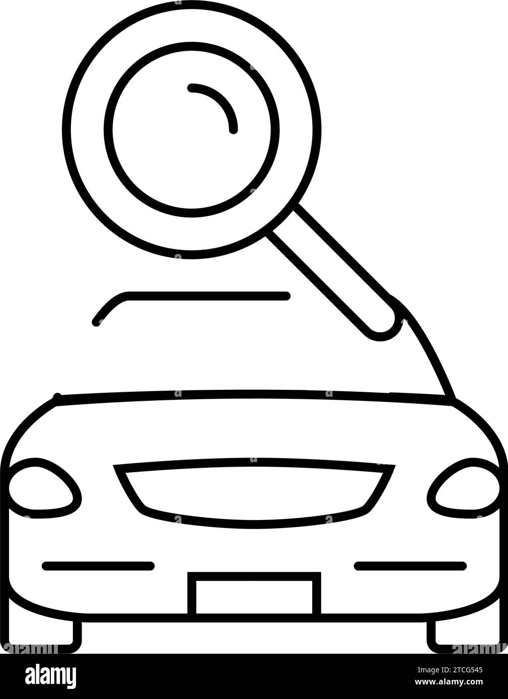 car search magnifying glass line icon vector illustration Stock Vector ...