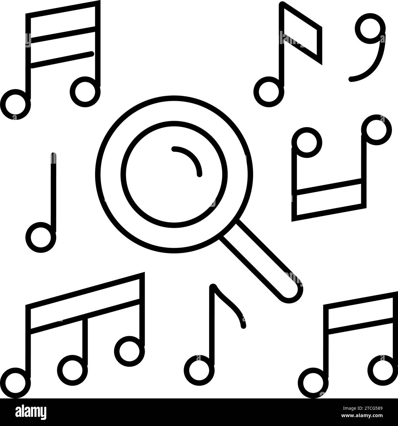 notes search magnifying glass line icon vector illustration Stock ...