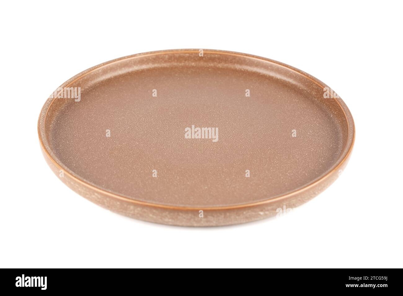 Ancient style brown empty plate isolated on white background Stock ...