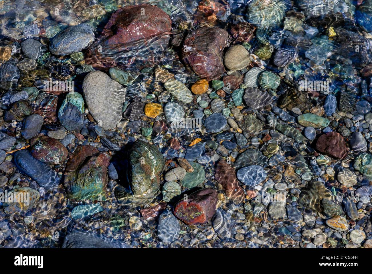 Colorful river-polished stones in Dosewallips River Valley, Olympic ...