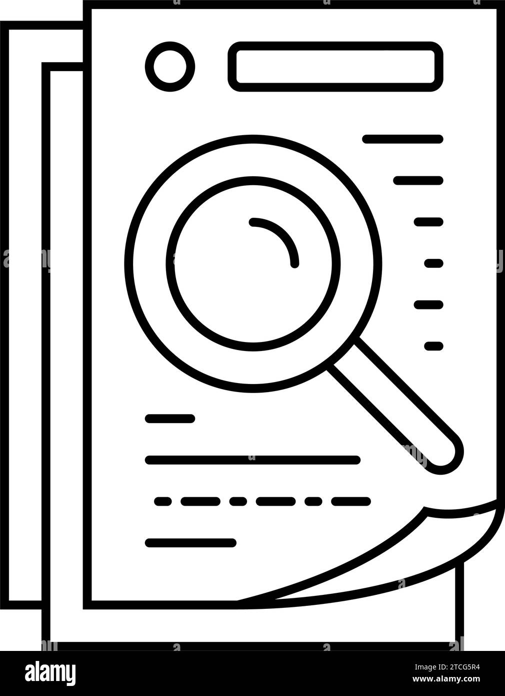 document search magnifying glass line icon vector illustration Stock ...