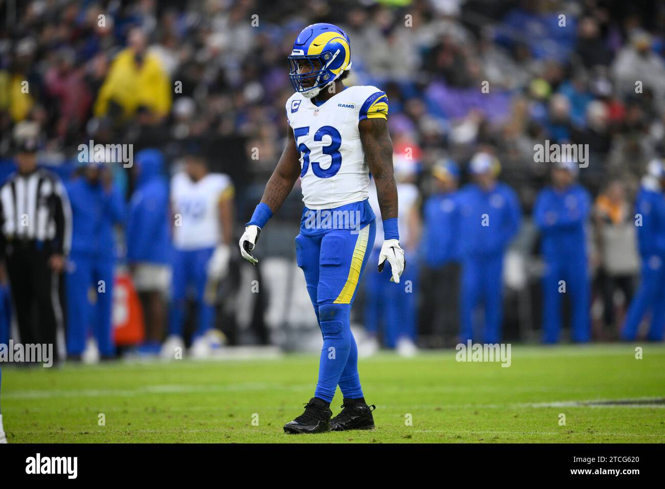 Los Angeles Rams linebacker Ernest Jones (53) in action during the ...