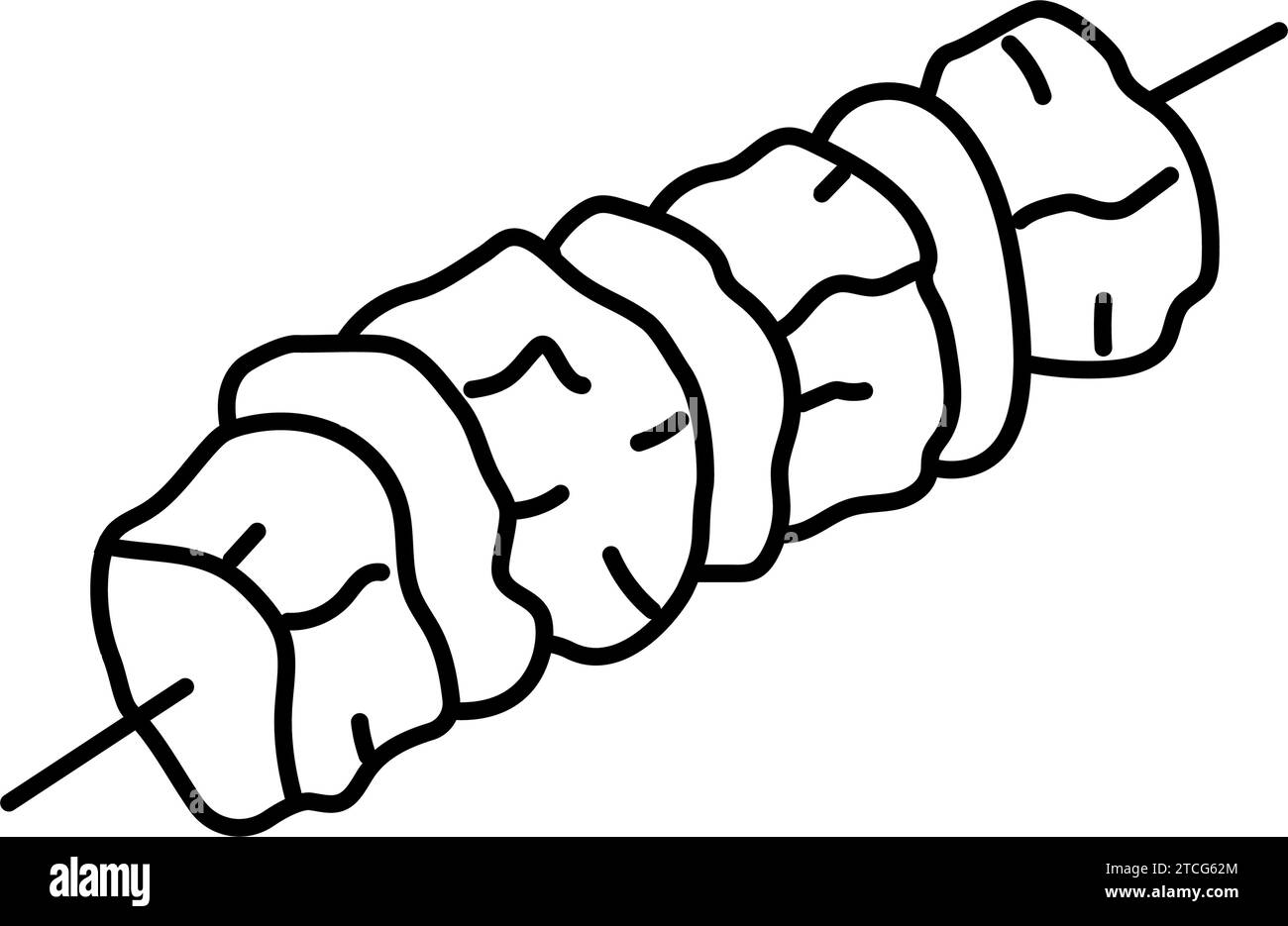 kebab skewer turkish cuisine line icon vector illustration Stock Vector ...
