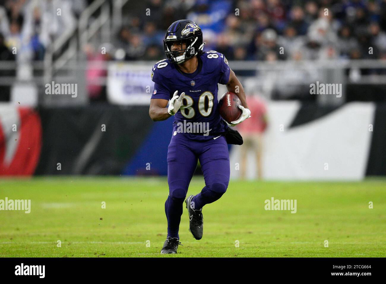 Baltimore Ravens tight end Isaiah Likely (80) in action during the ...