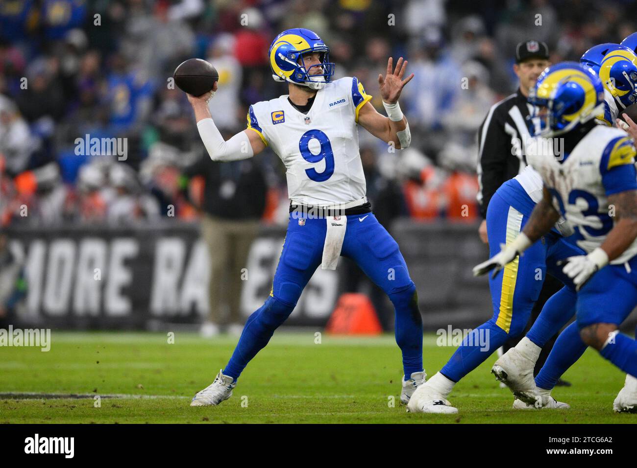 Los Angeles Rams quarterback Matthew Stafford (9) in action during the ...