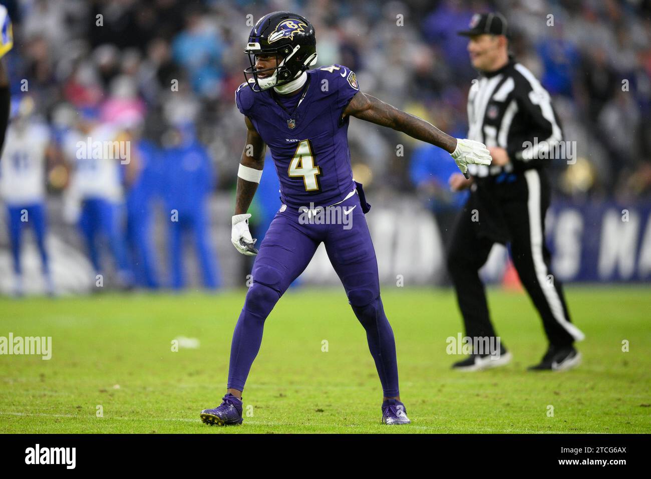 Baltimore Ravens wide receiver Zay Flowers (4) in action during the ...