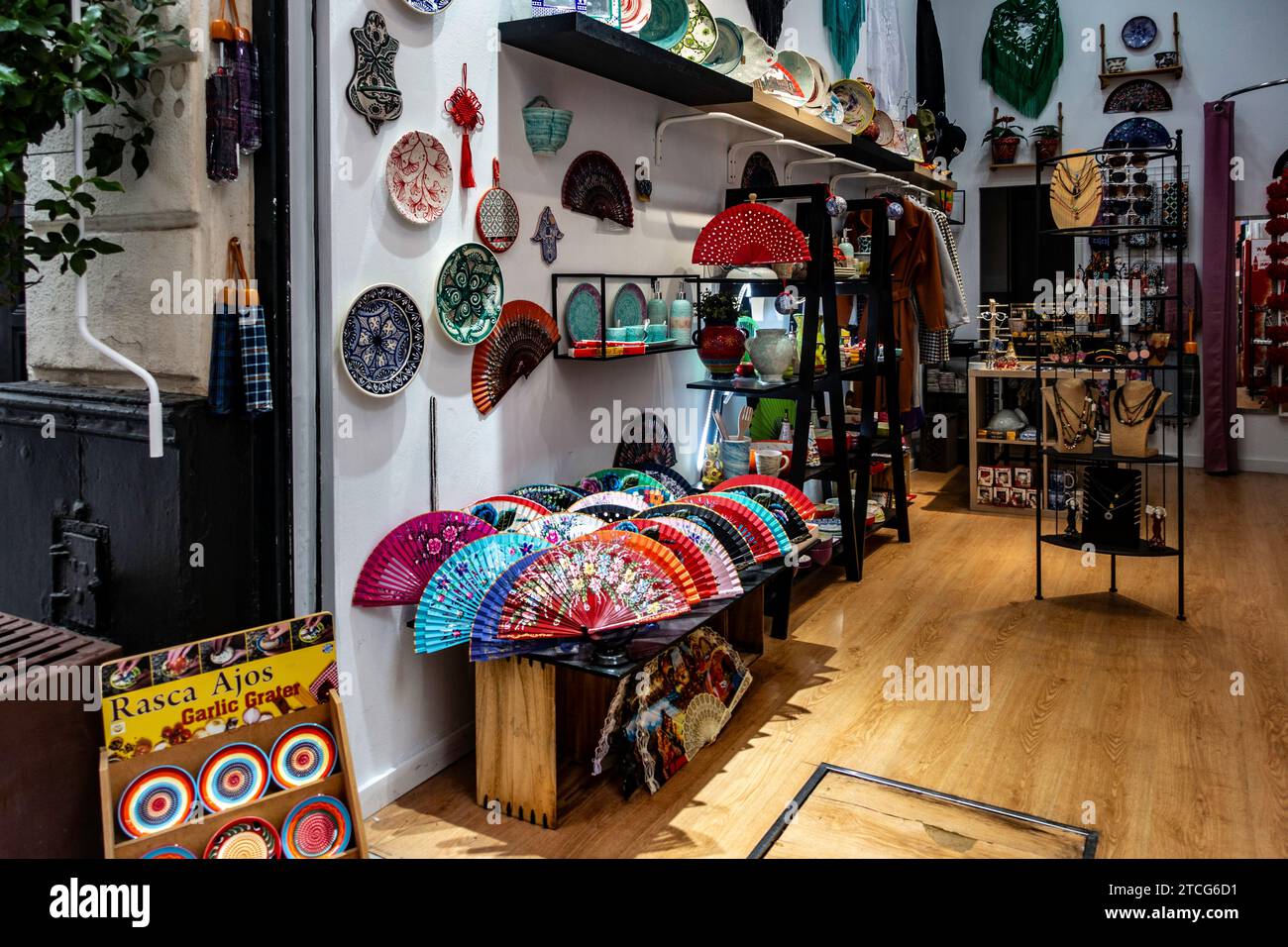 A shop in Seville Spain with colourful Artisanal Crafts Shop Interior ...