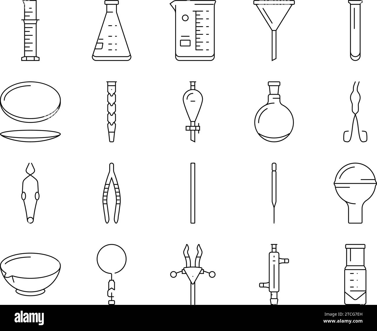 chemical glassware laboratory icons set vector Stock Vector Image & Art ...