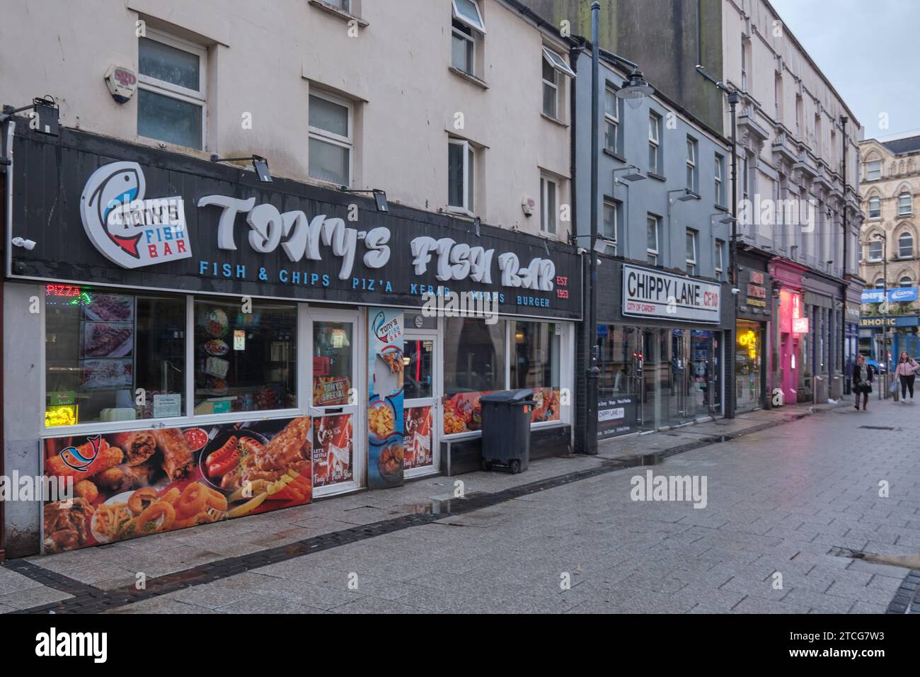 Cardiff, South Glamorgan, Wales, Europe - November 13, 2023: Tony's Fish Bar in Caroline Street ...