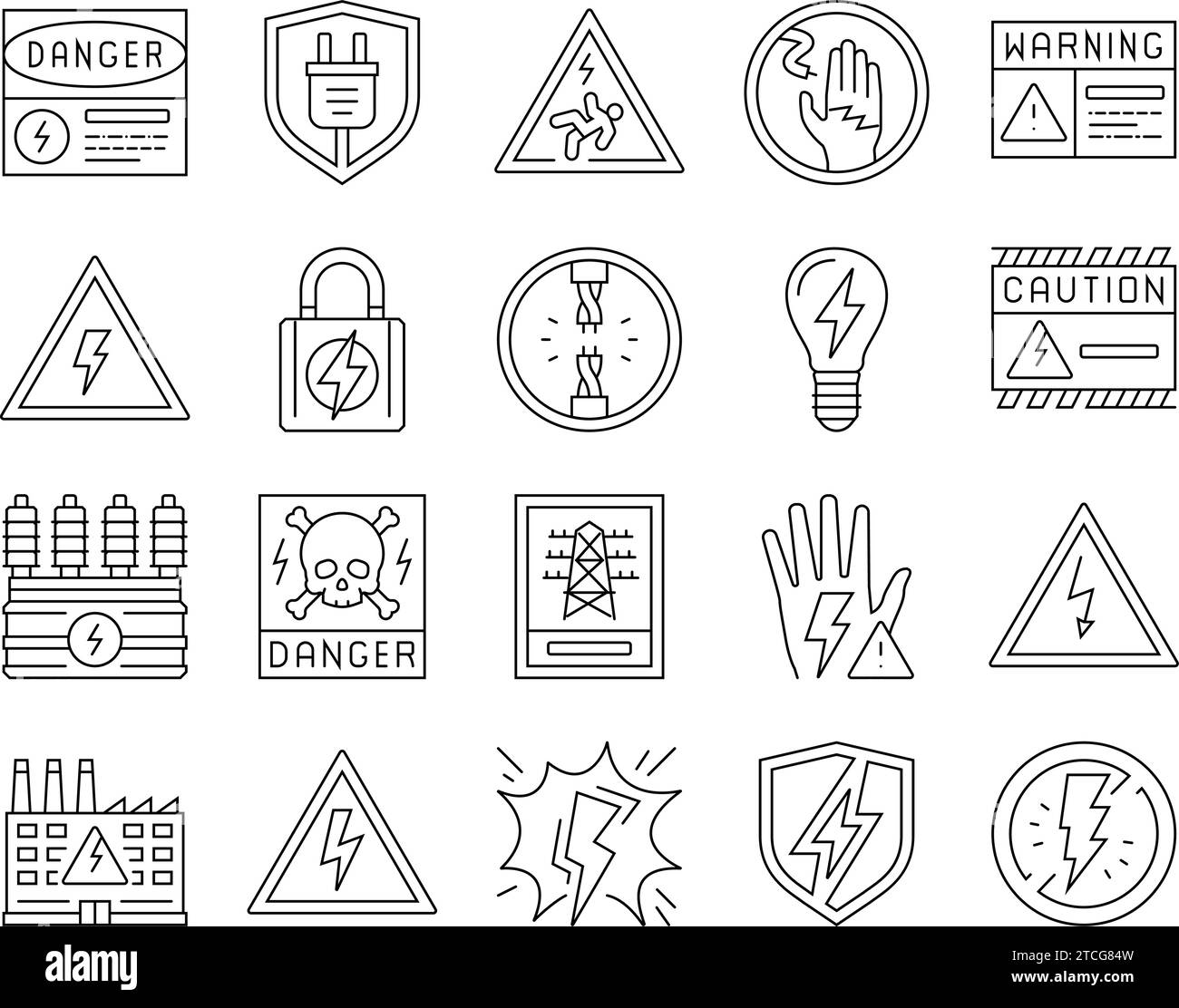 Power grid caution Cut Out Stock Images & Pictures - Alamy