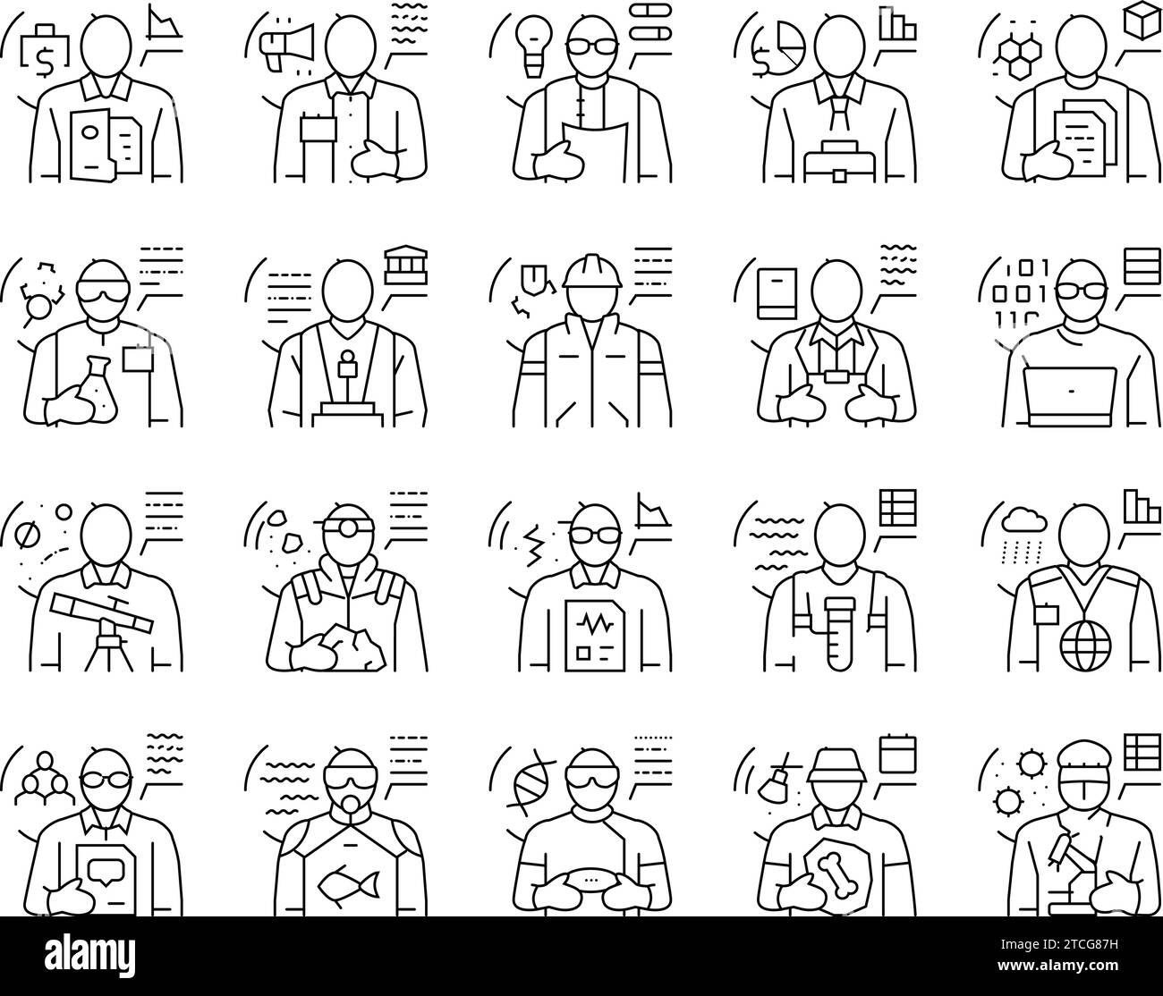 Scientist Laboratory Lab Science Icons Set Vector Stock Vector Image