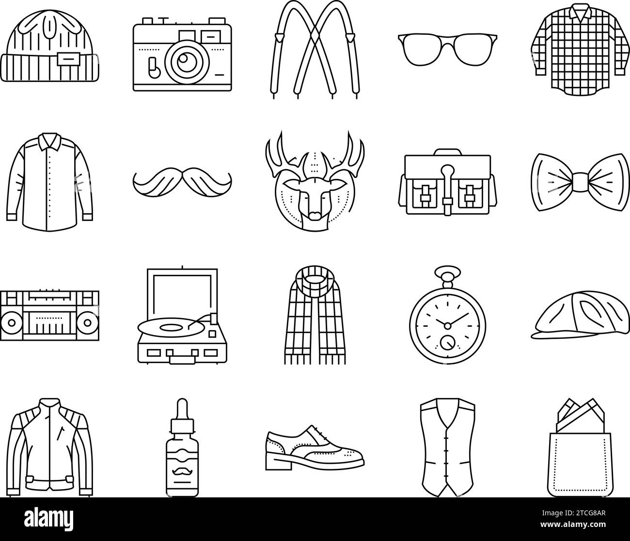 hipster retro vintage old style icons set vector Stock Vector Image ...