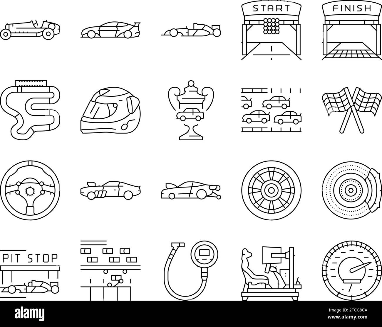 car race vehicle speed auto icons set vector Stock Vector Image & Art ...