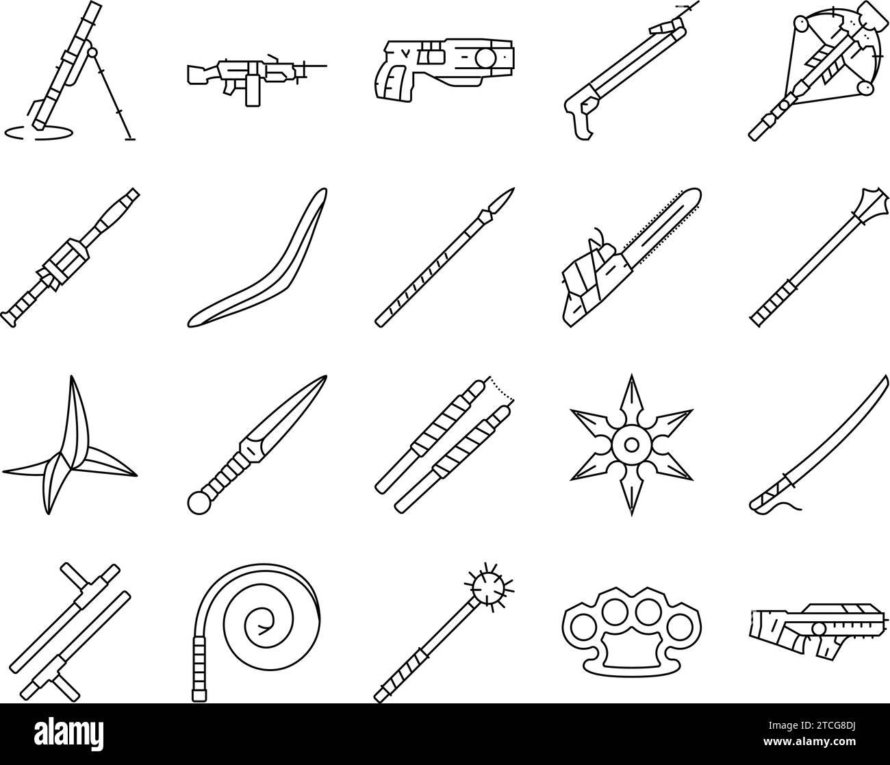 weapon gun game knife war icons set vector Stock Vector Image & Art - Alamy