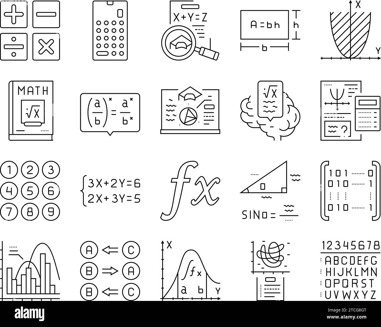 math education school science icons set vector Stock Vector Image & Art ...