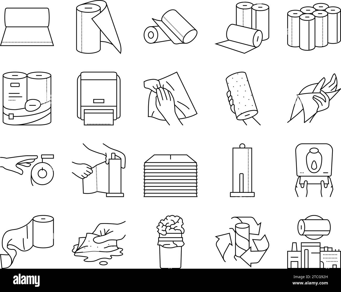 Paper towel white icons Black and White Stock Photos & Images - Alamy