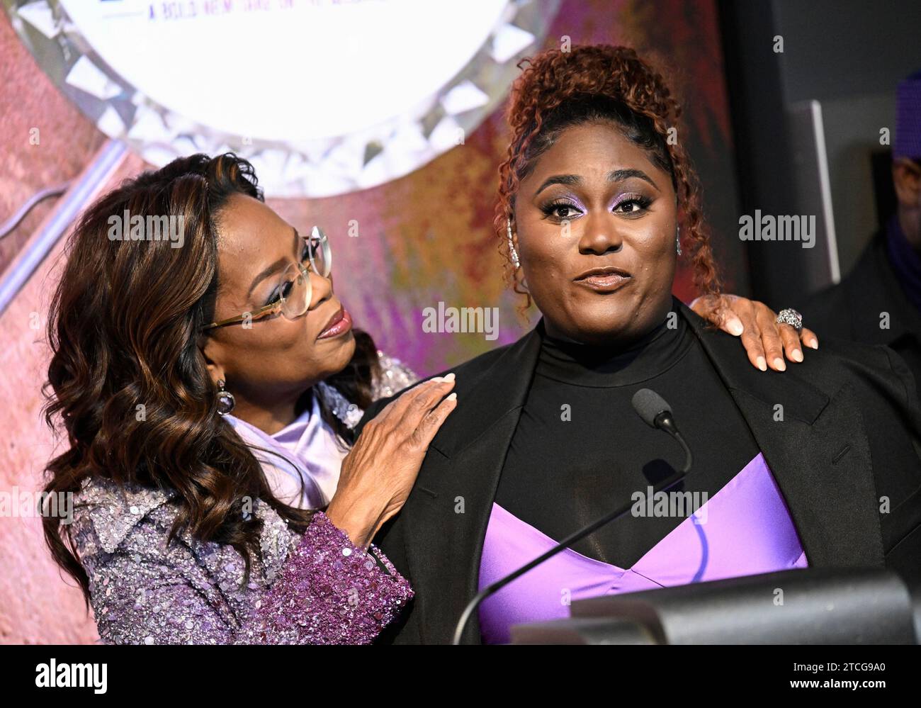 Producer Oprah Winfrey, left, and actor Danielle Brooks from "The Color ...