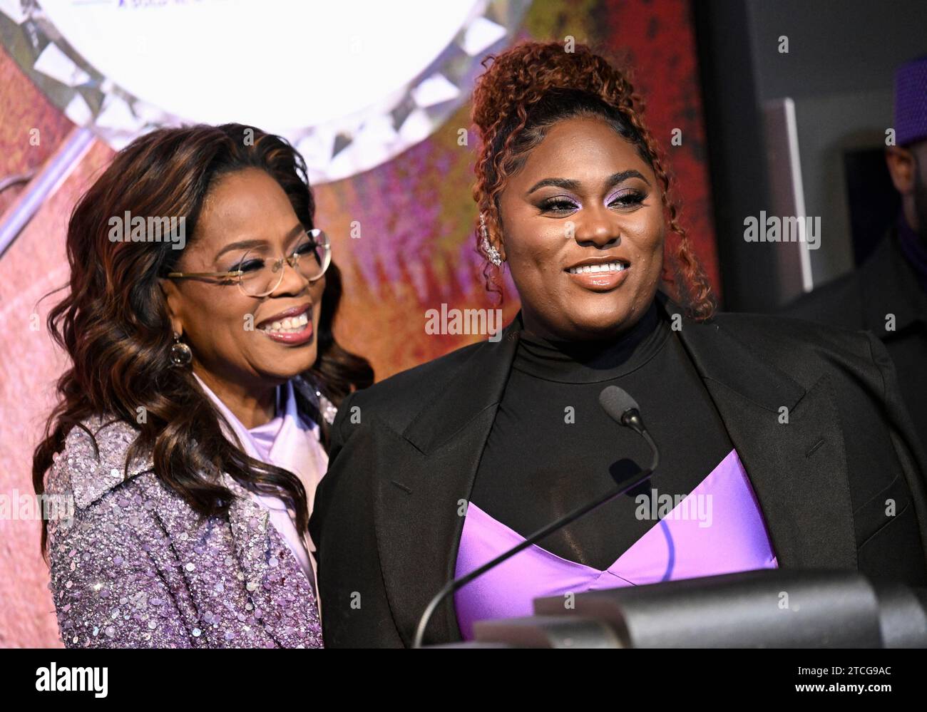 Producer Oprah Winfrey, left, and actor Danielle Brooks from "The Color ...