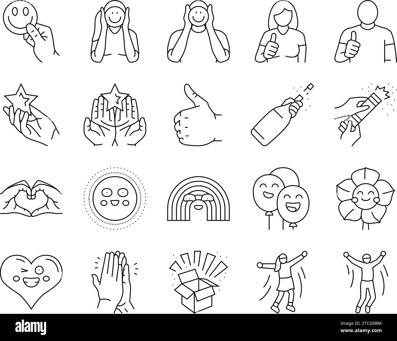 positive mood happy smile icons set vector Stock Vector Image & Art - Alamy