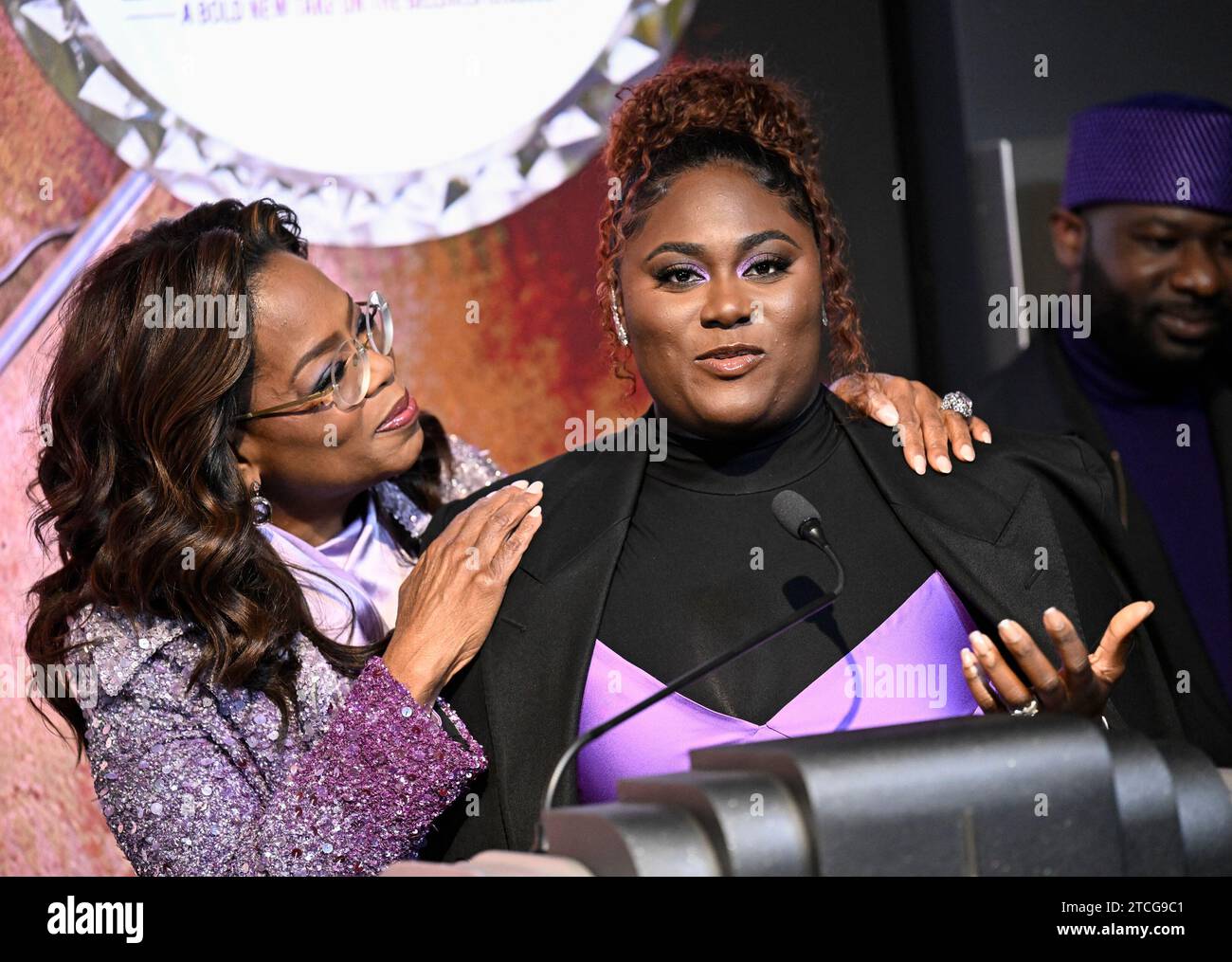 Producer Oprah Winfrey, left, and actor Danielle Brooks from "The Color ...