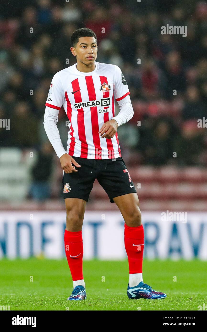 Sunderland, UK. 12th Dec, 2023. Sunderland midfielder Jobe Bellingham ...