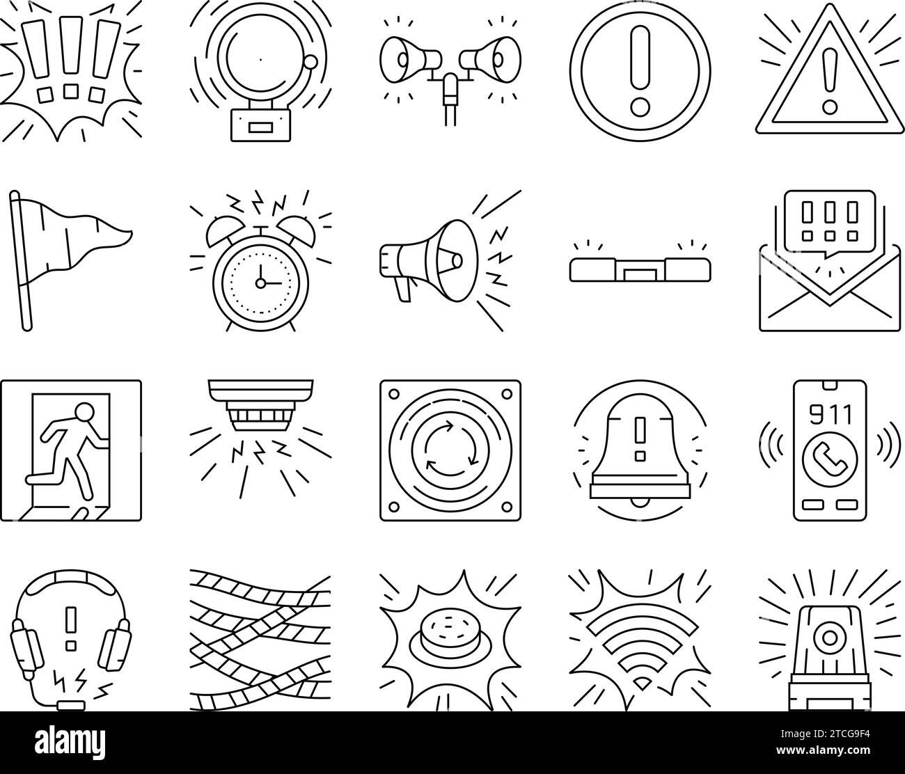 alert attention signal caution icons set vector Stock Vector Image ...