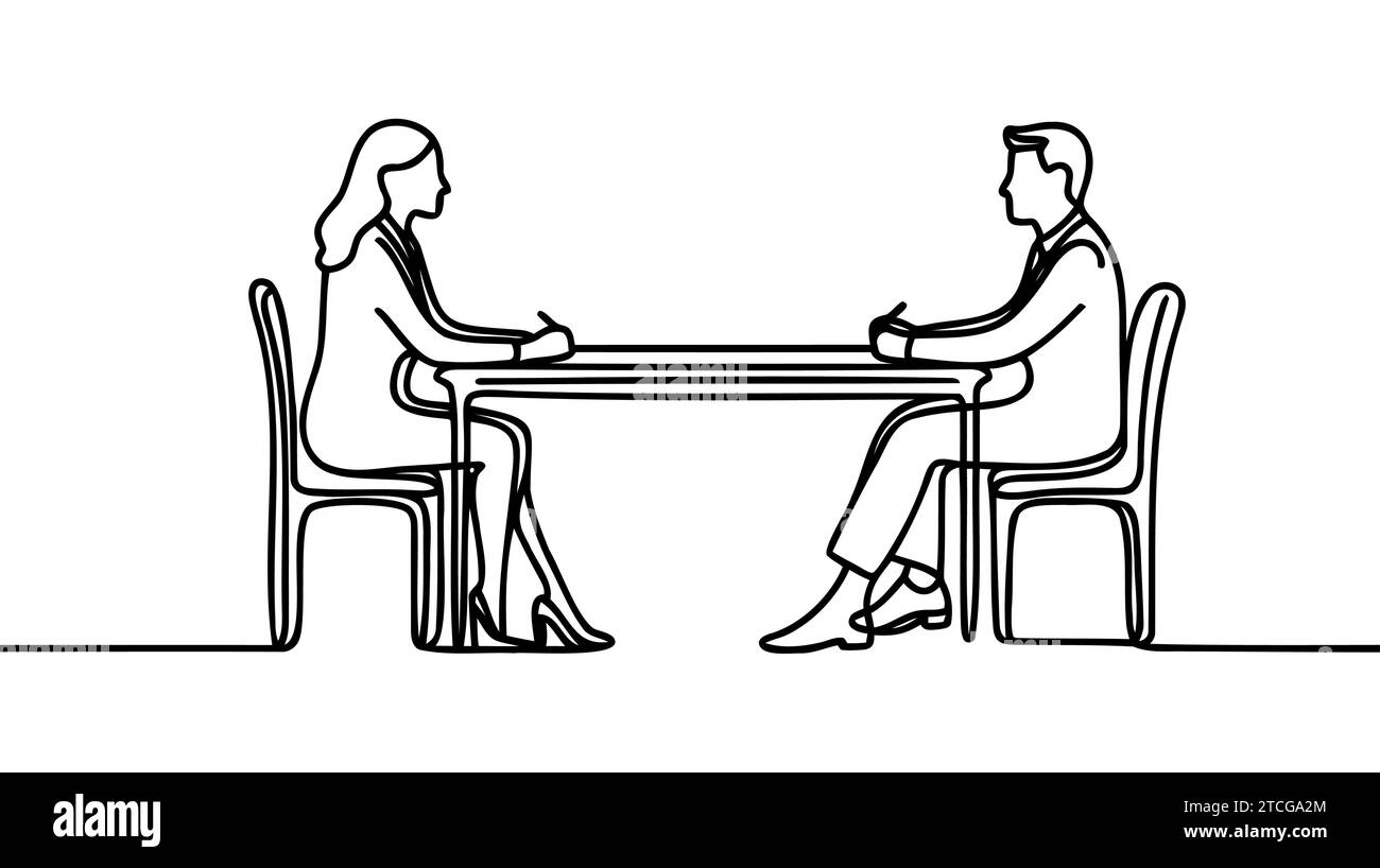 Drawing of hr specialist manager, employer, boss listening candidate at ...