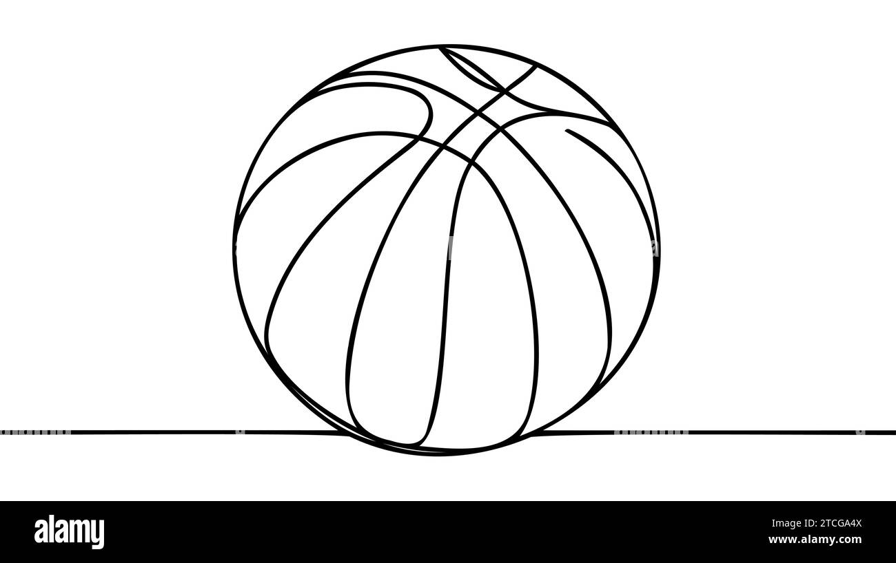 Continuous one line drawing. Basketball icon. Vector illustration Stock ...