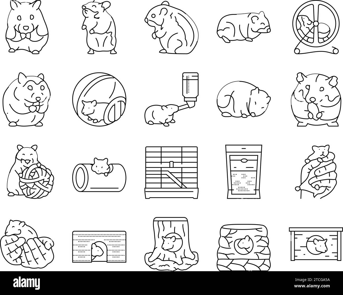 hamster cute animal pet icons set vector Stock Vector Image & Art - Alamy
