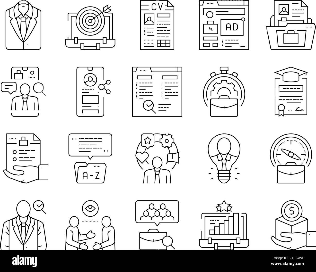 interview job business employee icons set vector Stock Vector Image ...
