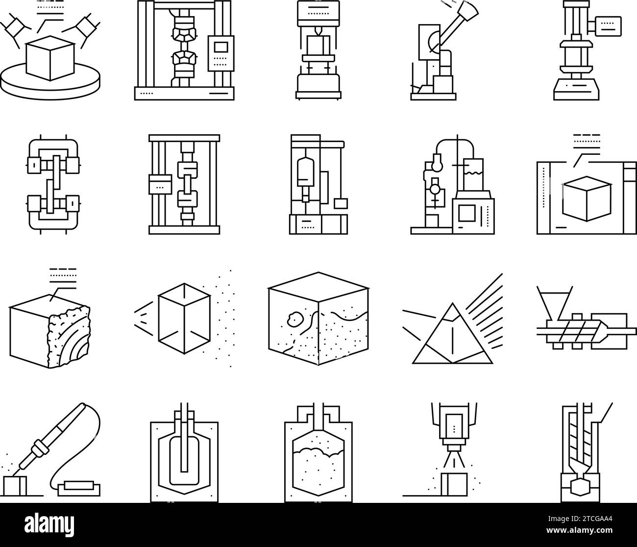 material construction engineer icons set vector Stock Vector Image ...