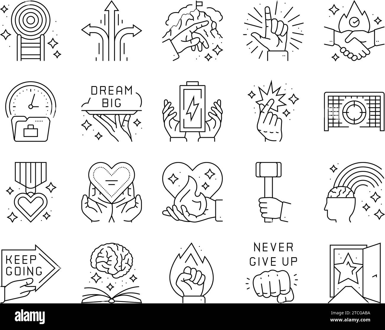 motivation succes challenge icons set vector Stock Vector Image & Art ...