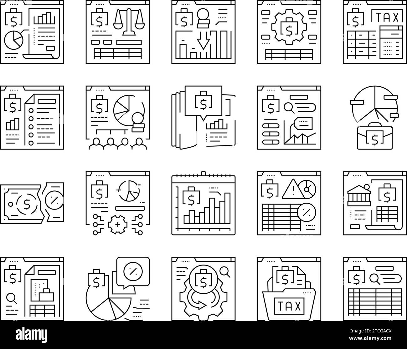 accountant tax office icons set vector Stock Vector Image & Art - Alamy
