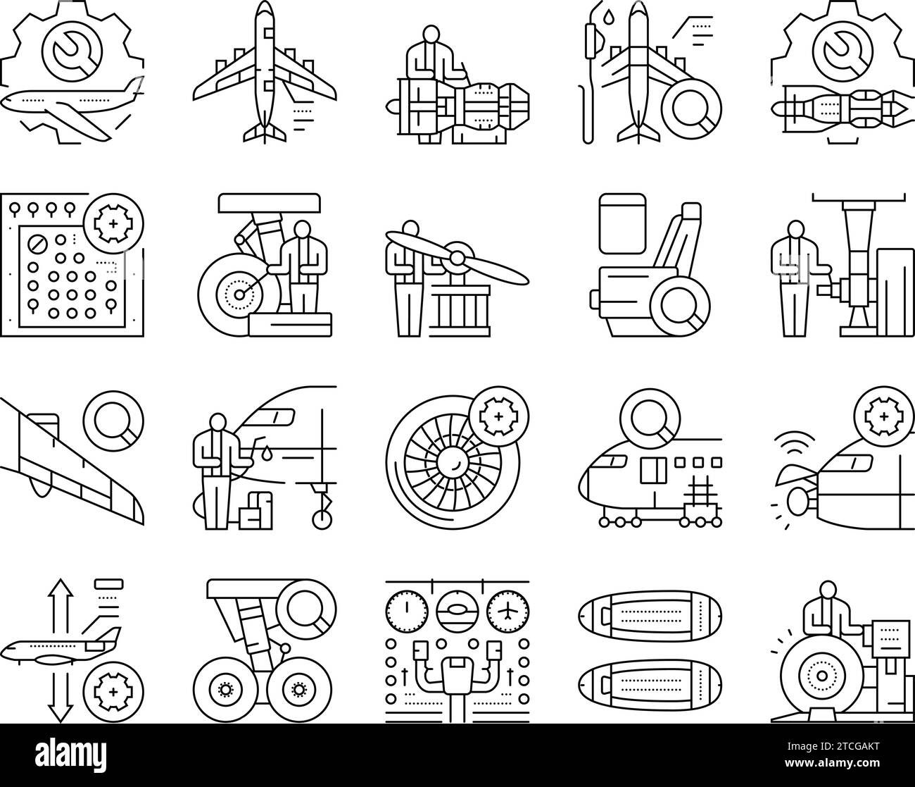 aircraft mechanic icons set vector Stock Vector Image & Art - Alamy