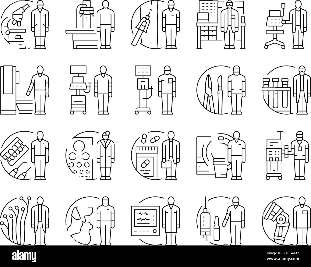 Technician with microscope Black and White Stock Photos & Images - Alamy