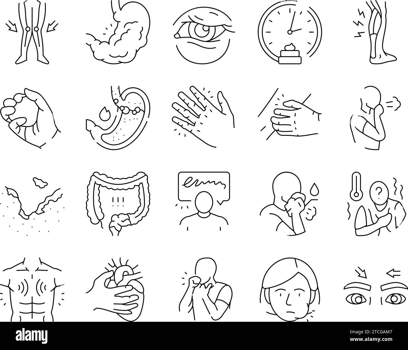 disease symptom health icons set vector Stock Vector Image & Art - Alamy