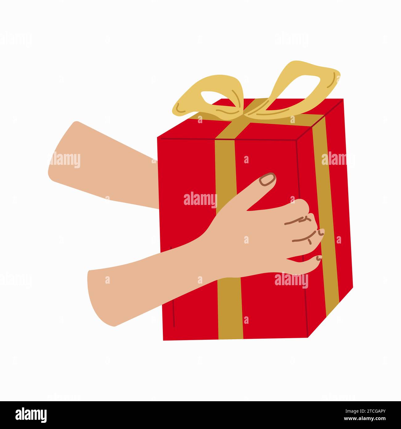 Giving a gift. Hand with Gift box Design for banner, web. Hands holding ...