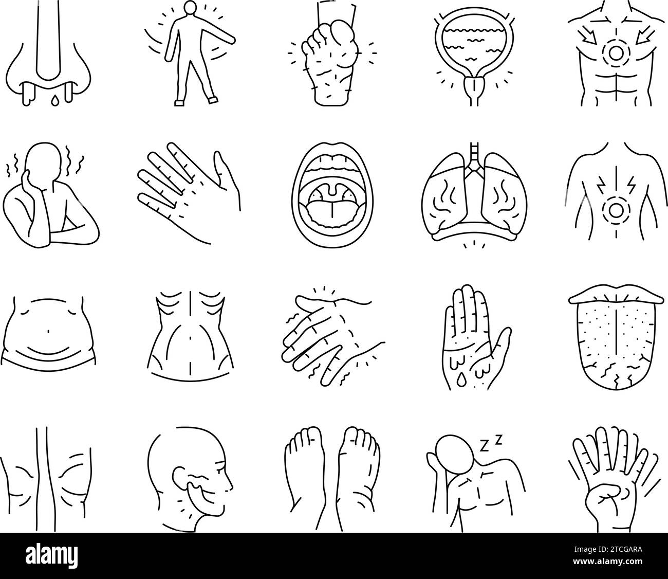 disease symptom health icons set vector Stock Vector Image & Art - Alamy