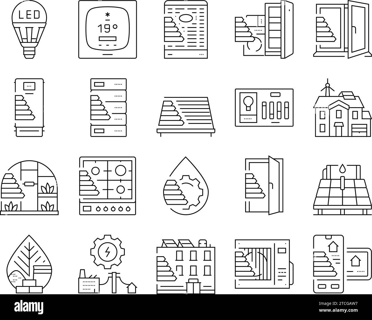energy efficient technology green icons set vector Stock Vector Image ... energy efficient technology green icons set vector Stock Vector Image ...